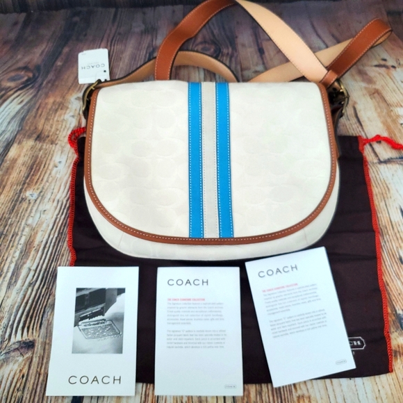 Coach | Bags | Coach Ivory Signature Canvas Bag | Poshmark